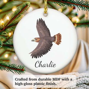 Personalized Red Tailed Hawk Ornament, Red Tailed Hawk Christmas ...