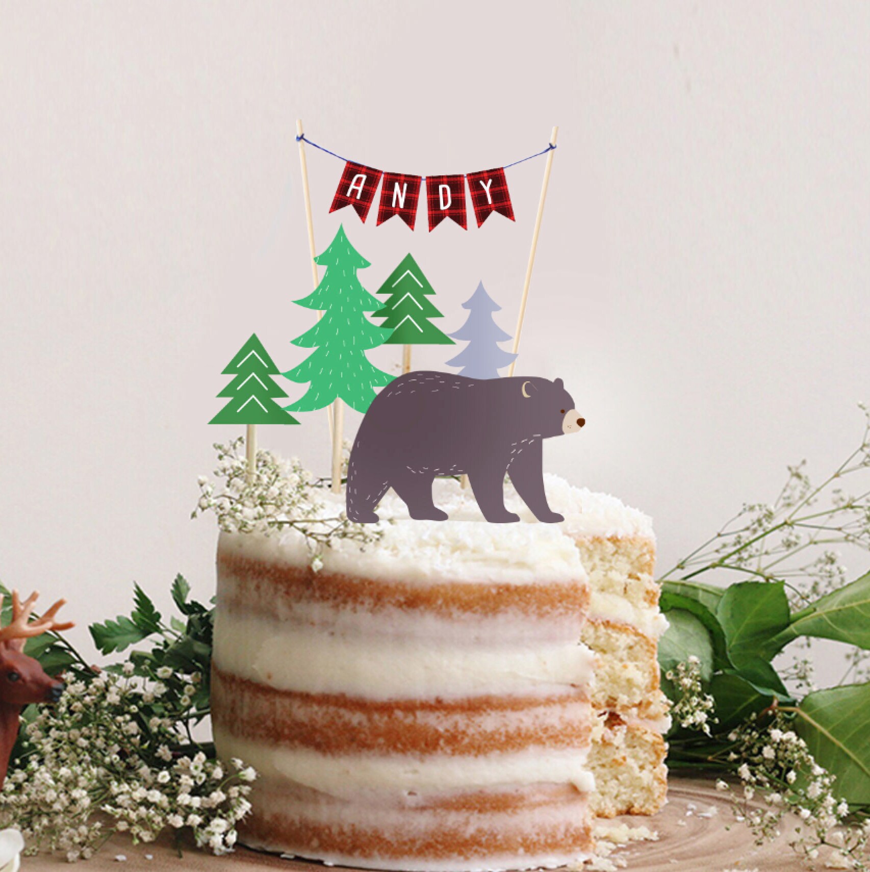 INSTANT DOWNLOAD Woodlands Cake Topper Editable Text | Etsy