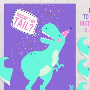 Pin the Tail on the Dinosaur Printable Birthday Party Game | Etsy Australia