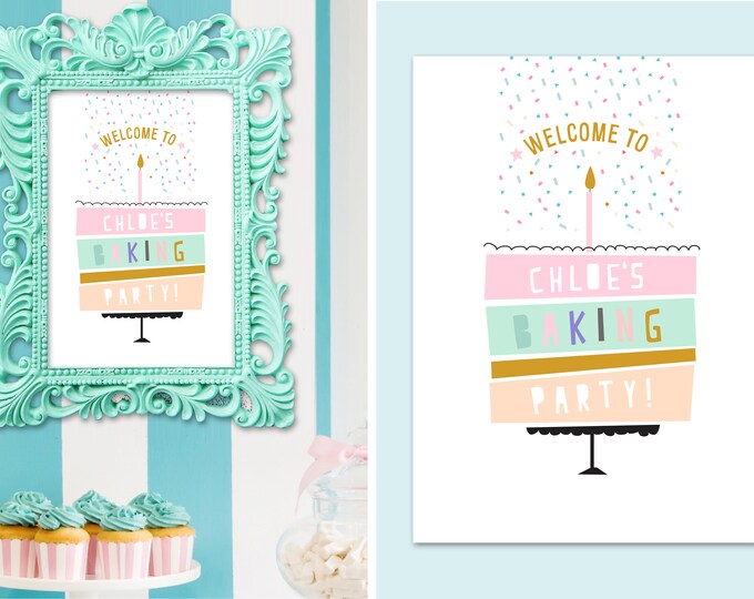 INSTANT DOWNLOAD Baking Party Welcome Poster Baking Party Table Signs ...