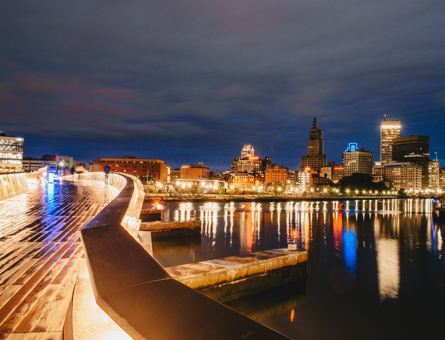 Providence Skyline via Pedestrian Bridge Providence RI Extra | Etsy
