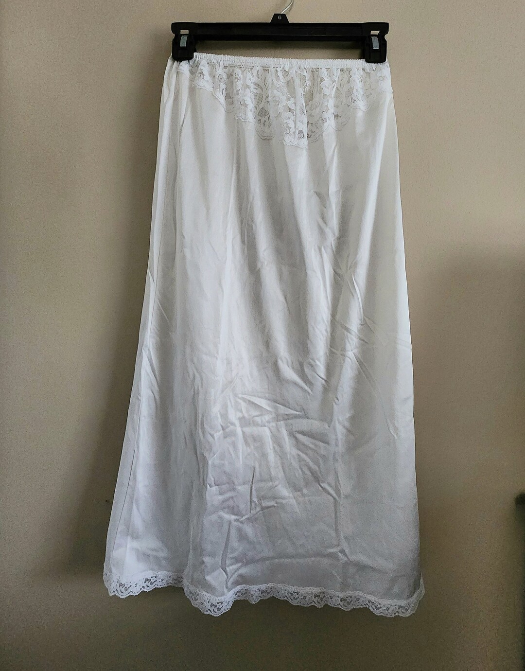 Vintage White Half Slip by Body Chic Lace Panel Front Back - Etsy