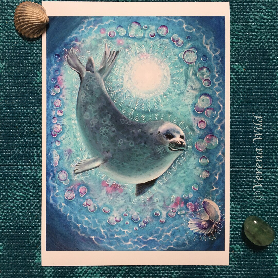 Spirit Animal Seal A4 Print - Etsy