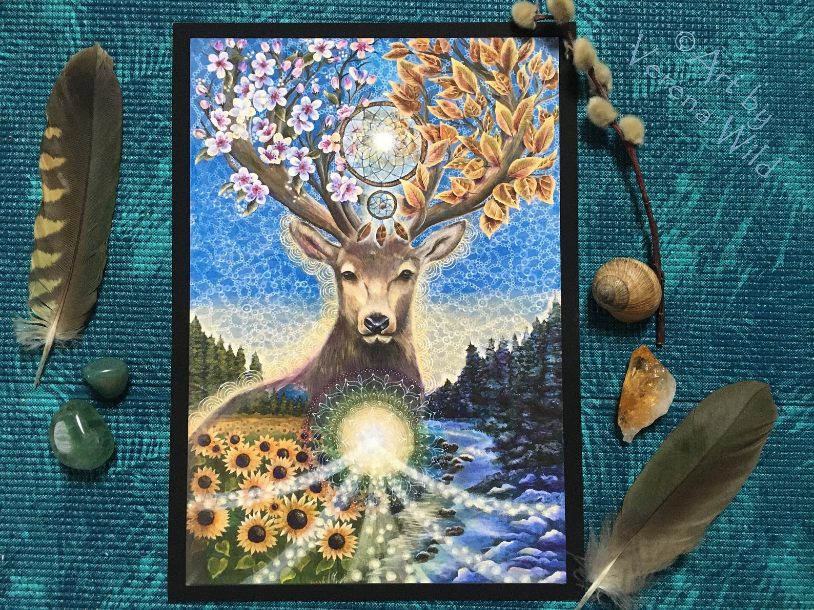 Magic Deer A4 Fine Art Print | Etsy