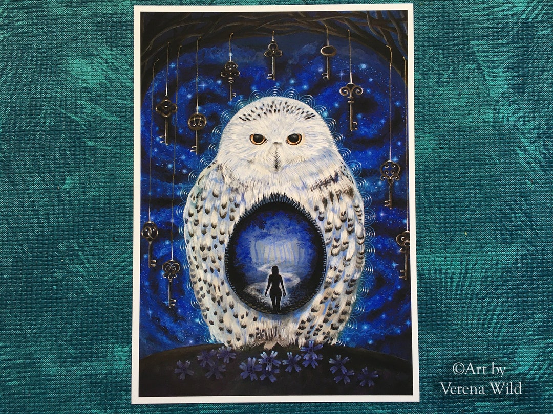 Magic Snowy Owl A4 Fineart Print - Etsy