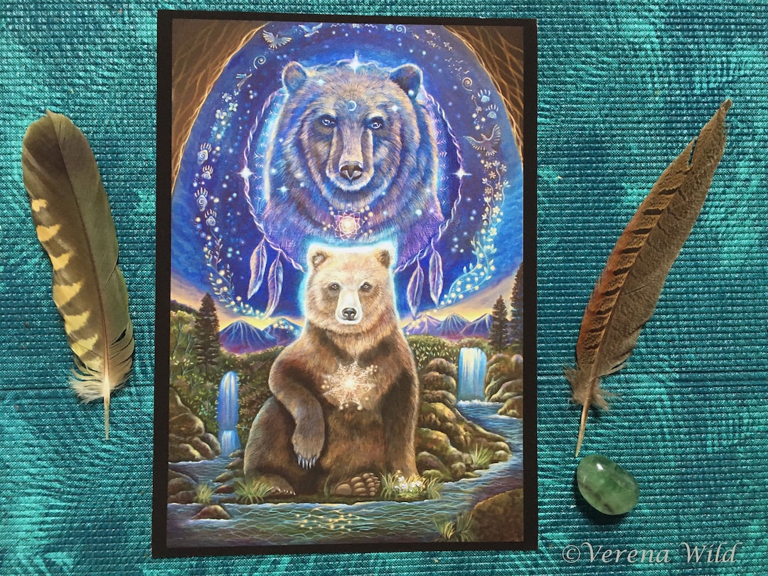 A4 Spirit Animal Bear Art Print - Etsy