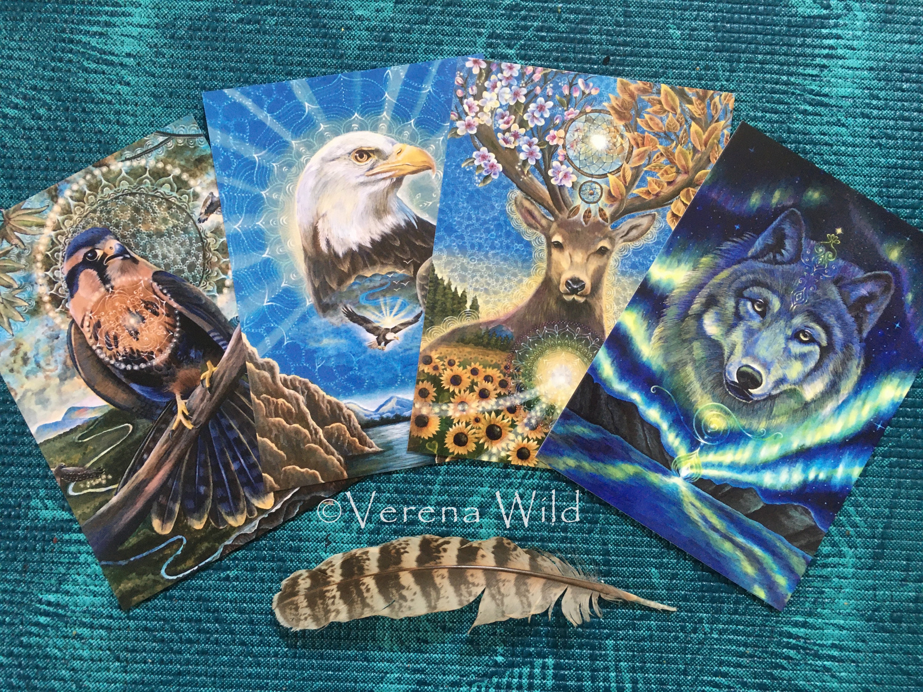 light spirit animals dream visionary Size A6 lightworker Postcard ...