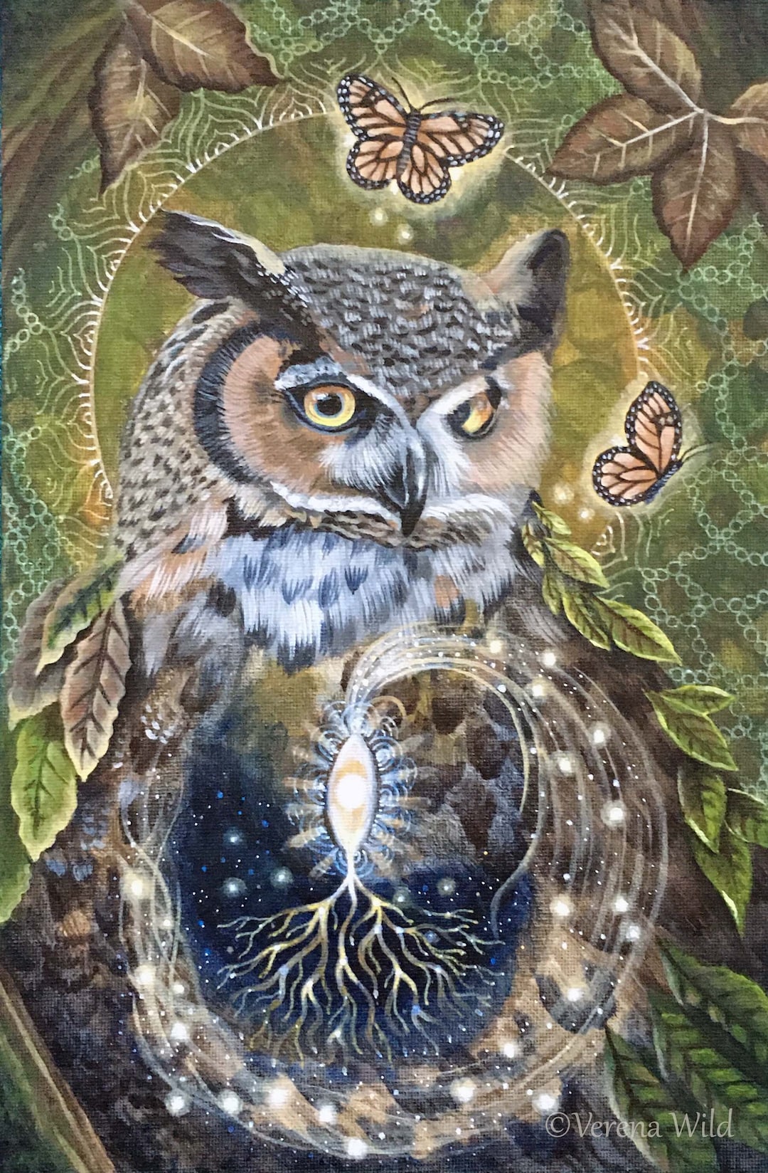 Original Acrylic Owl Painting - Etsy