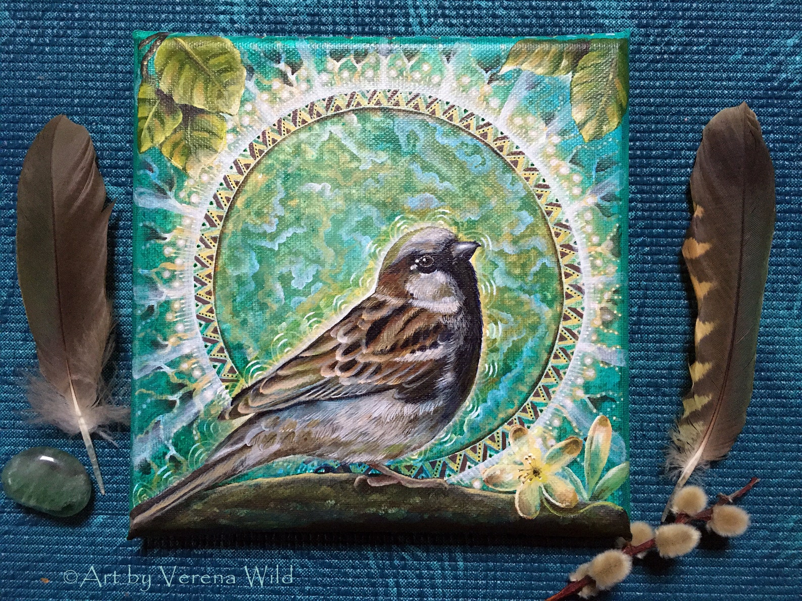Little Sparrow Acrylic Painting | Etsy