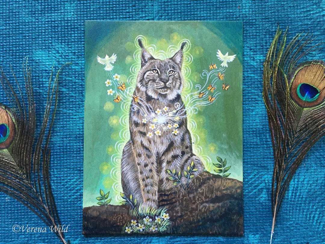 Magical Lynx Hand Painted Original Art - Etsy