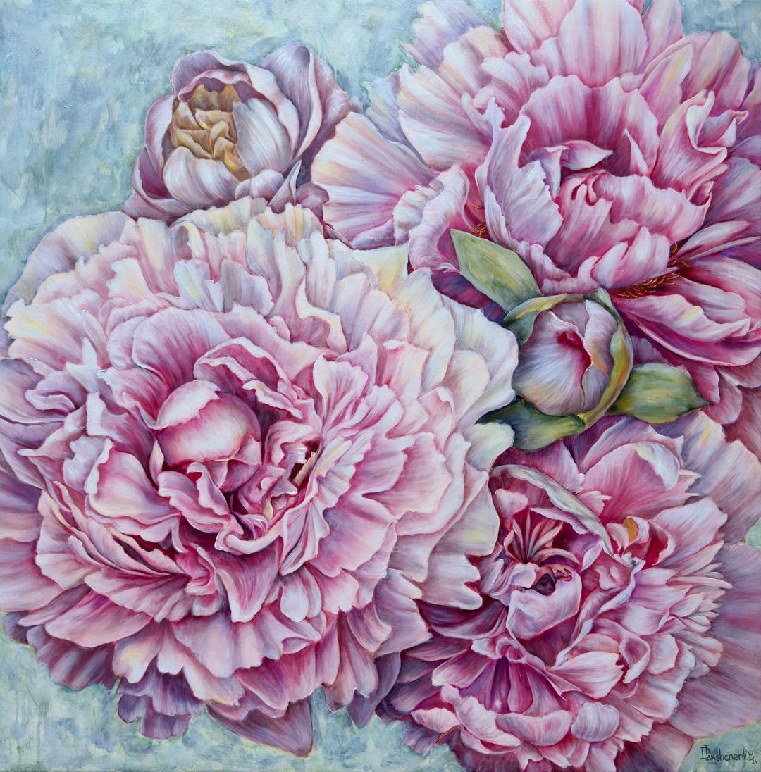 Flower Prints Housewarming Gift Wedding Peonies Painting Peony Art Wall ...
