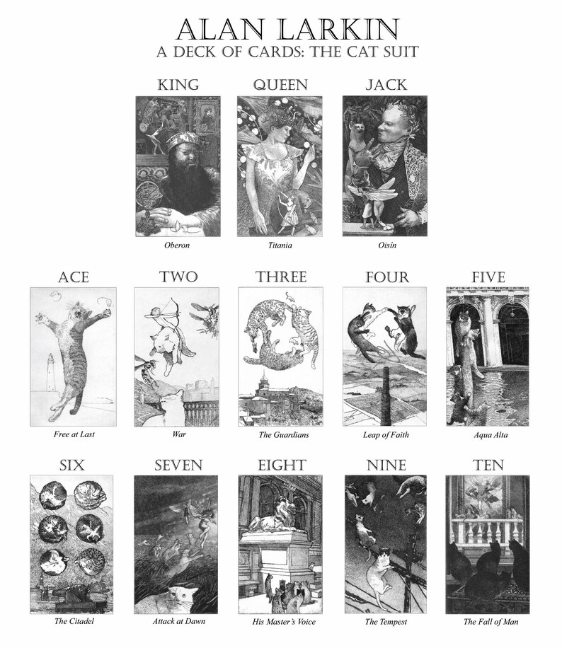 The Ten of Cats - Original Limited Edition Etching by Alan Larkin ...