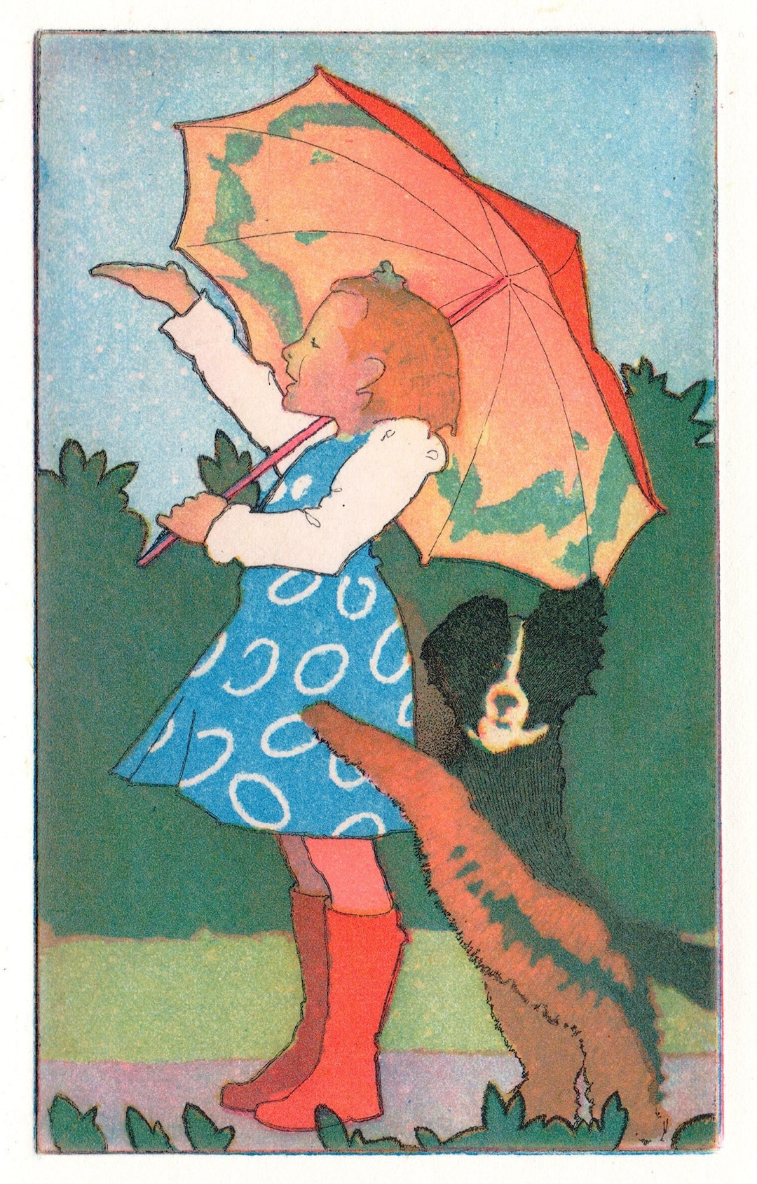 Let It Rain Original Limited Edition Etching by Alan Larkin - Etsy