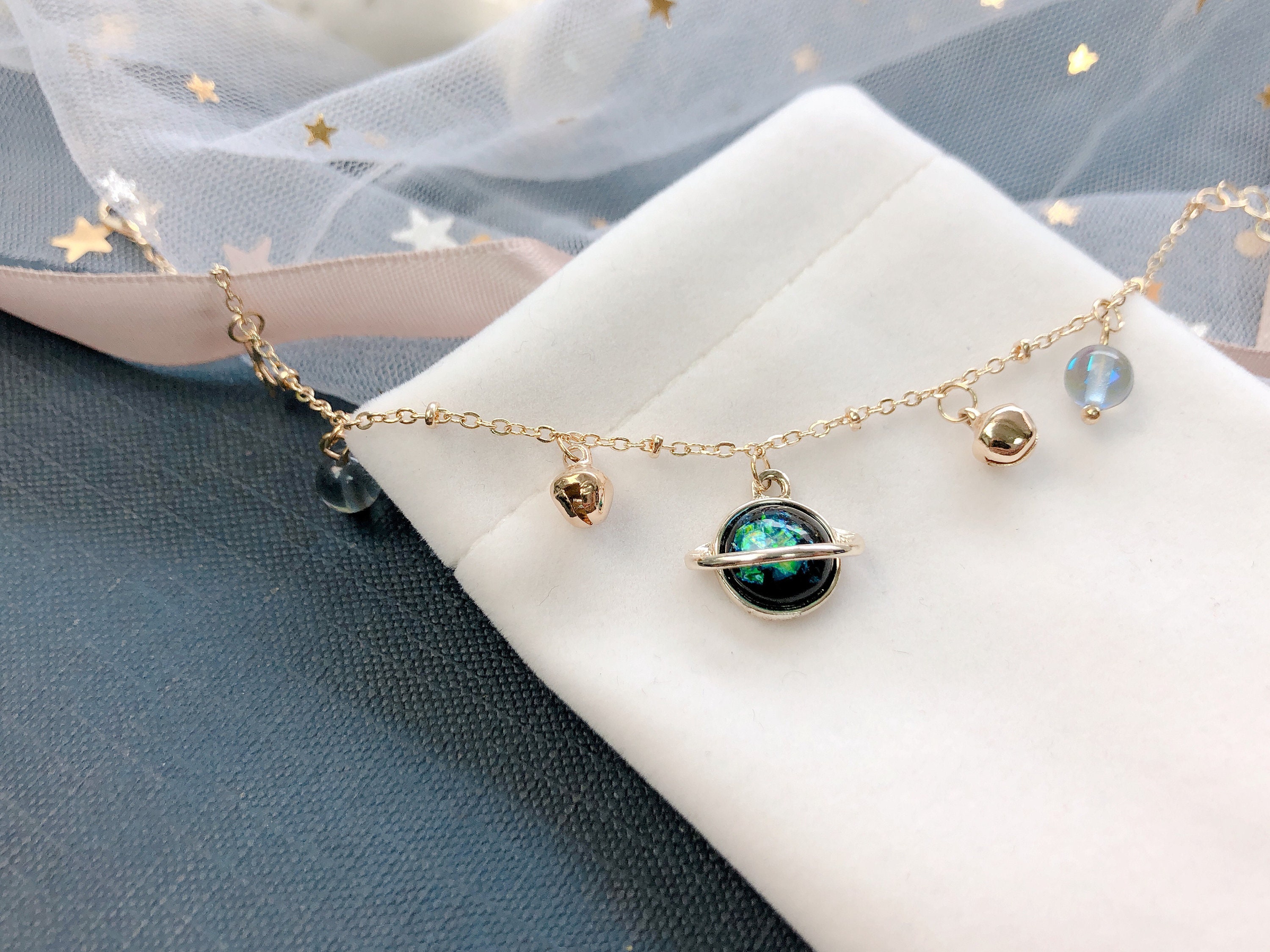 Solar System Inspired Bracelet Planet Bracelet Cute Gold | Etsy