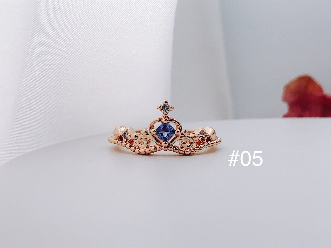 Princess themed rose gold ring adjustable ring Heart shape | Etsy