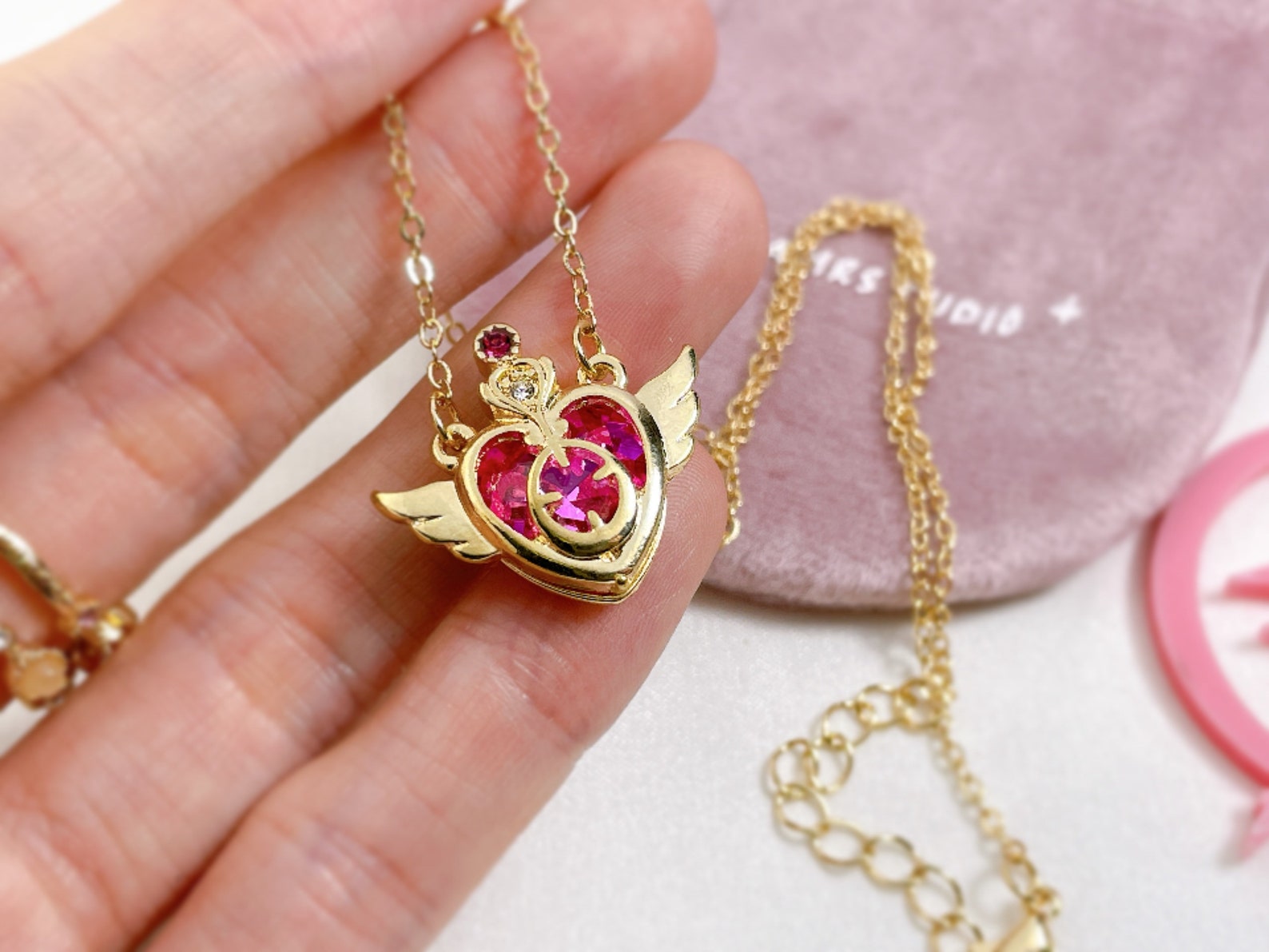 Heart Locket With Wings Sailormoon Earrings Cute Anime | Etsy