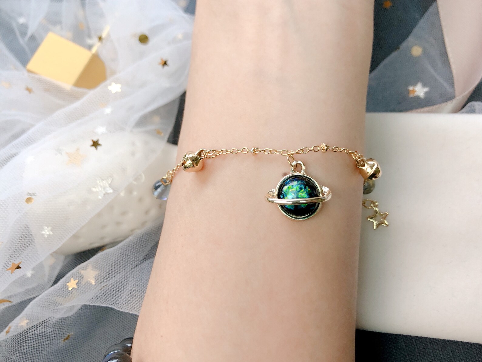 Solar System Inspired Bracelet Planet Bracelet Cute Gold - Etsy