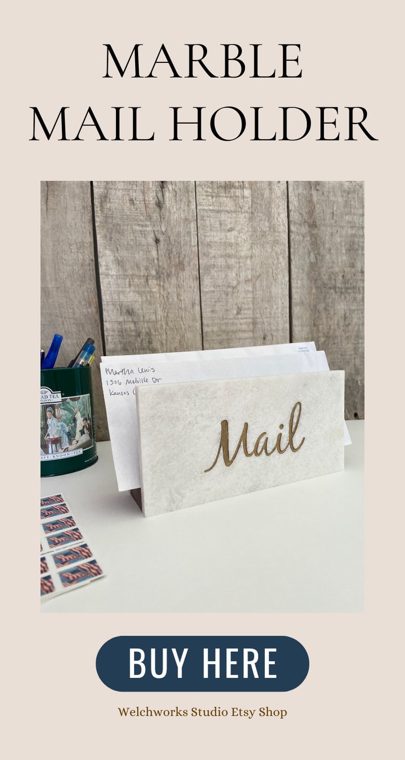 Bill Organizer Desk Marble Holder Paperwork Organization Office Gift ...