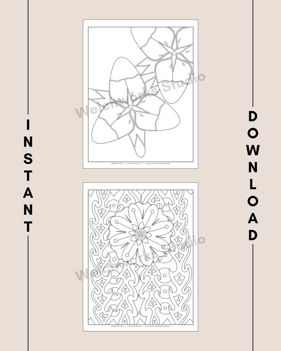 Geometric Coloring Page Printable Coloring for Adult Coloring Download ...