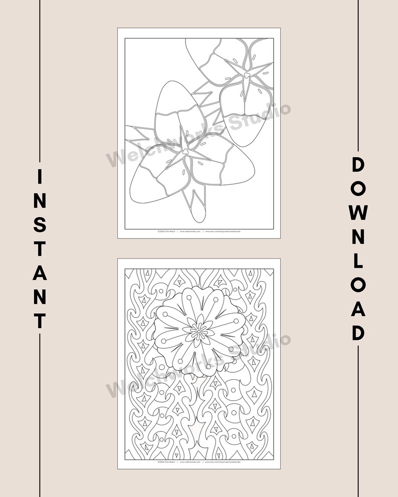 Abstract Coloring Page Instant Download Mom Coloring Printable Mental ...