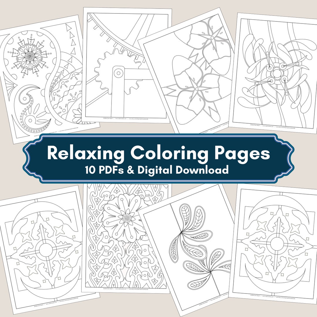 Abstract Coloring Page Instant Download Mom Coloring Printable Mental ...