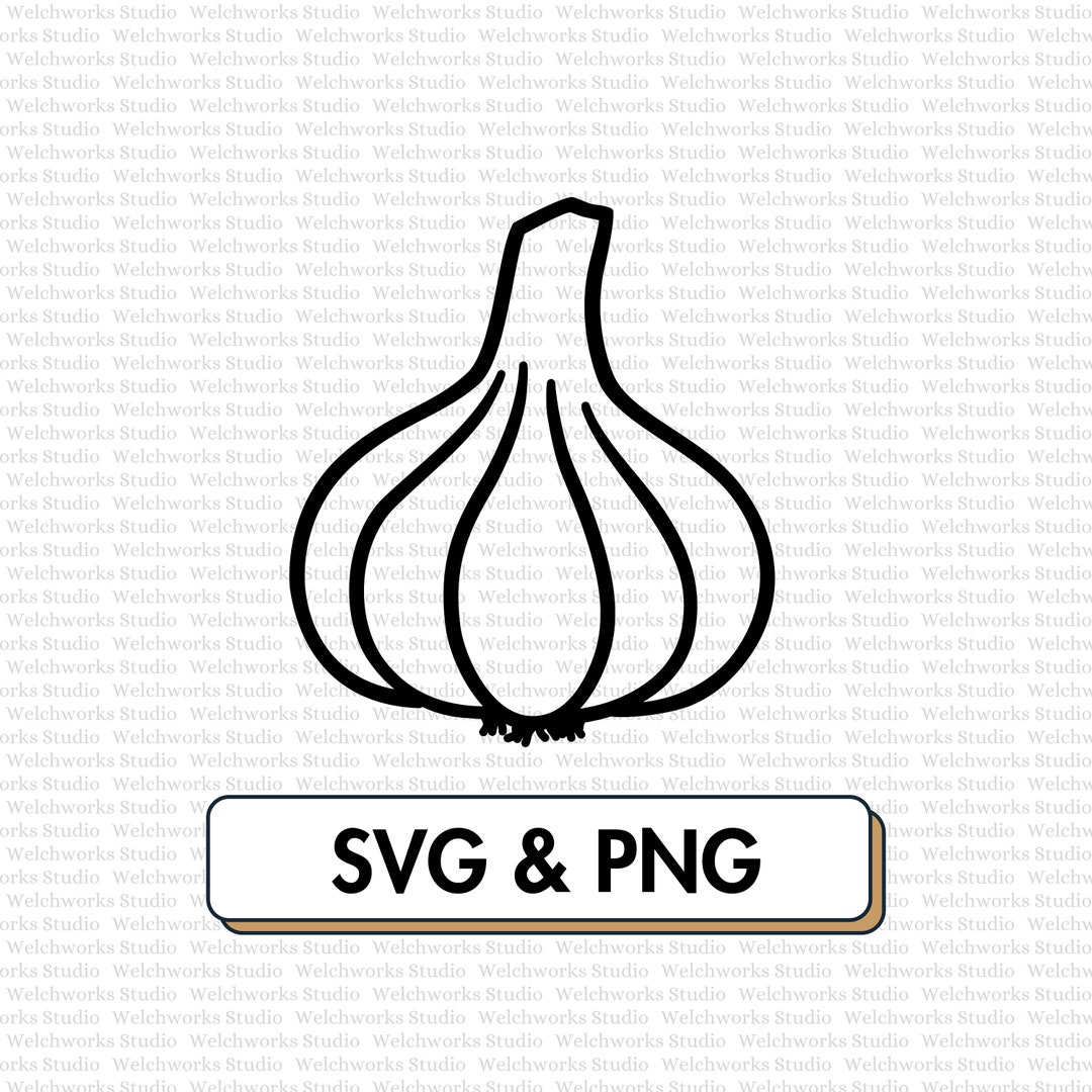 Garlic Svg Garlic Clipart Garden Vegetable Kitchen Label Garlic Icon ...