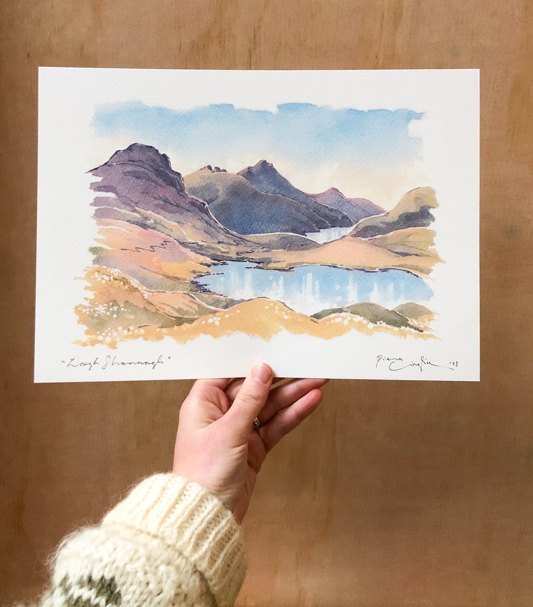 Mourne Mountain Art Print, Lough Shannagh and Doan Mournes Landscape Co ...