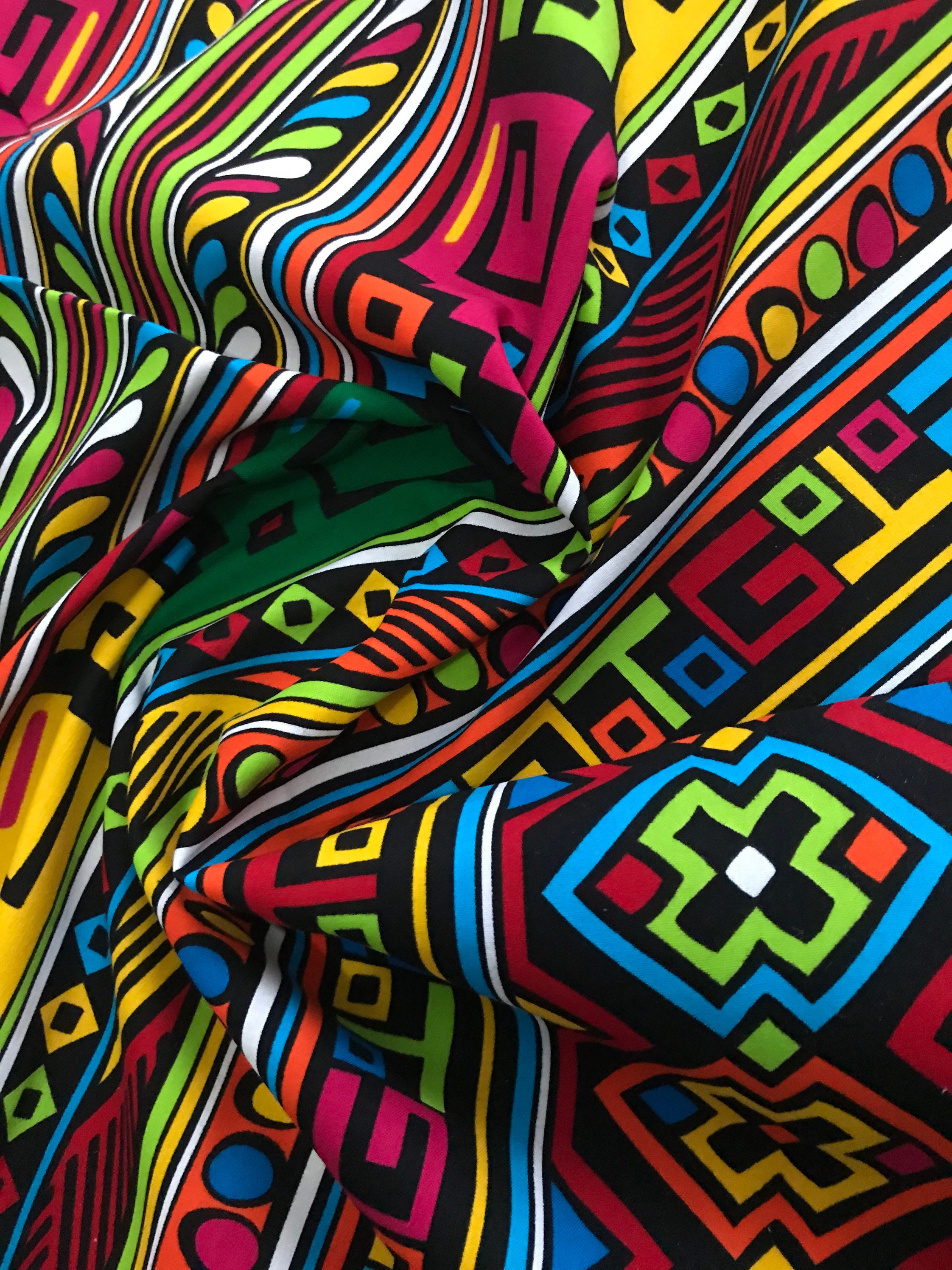 Fancy Fabric, Cotton, Multicolored Fabric, Wax Fabric, 50/50cm Coupon ...