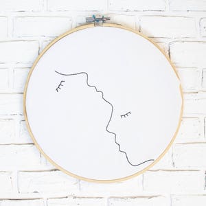 Embroidery Hoop Art One Line Drawing Embroidery Art Nursery Art ...