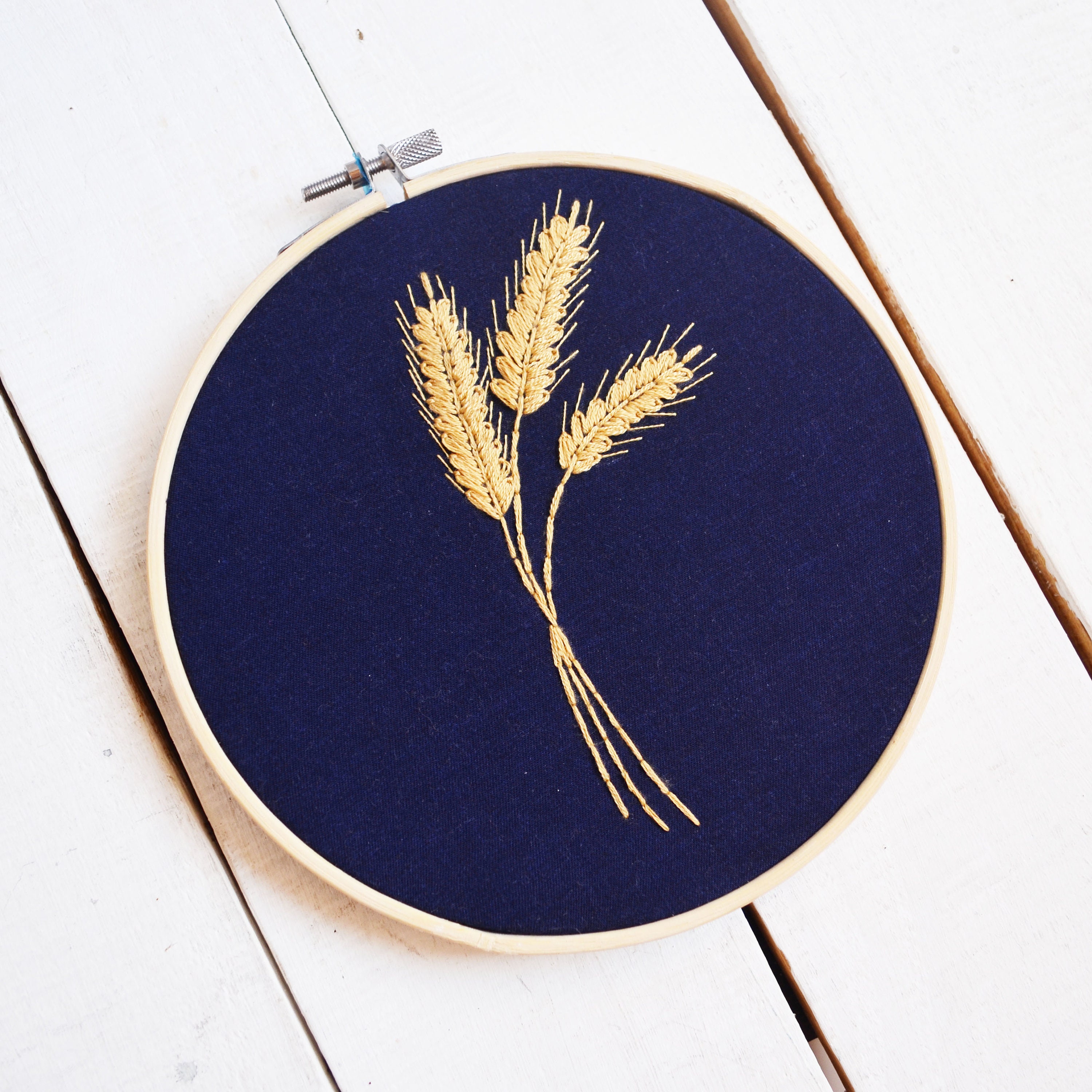 Wheat embroidery hoop art Floral wall hanging Flowers hand | Etsy