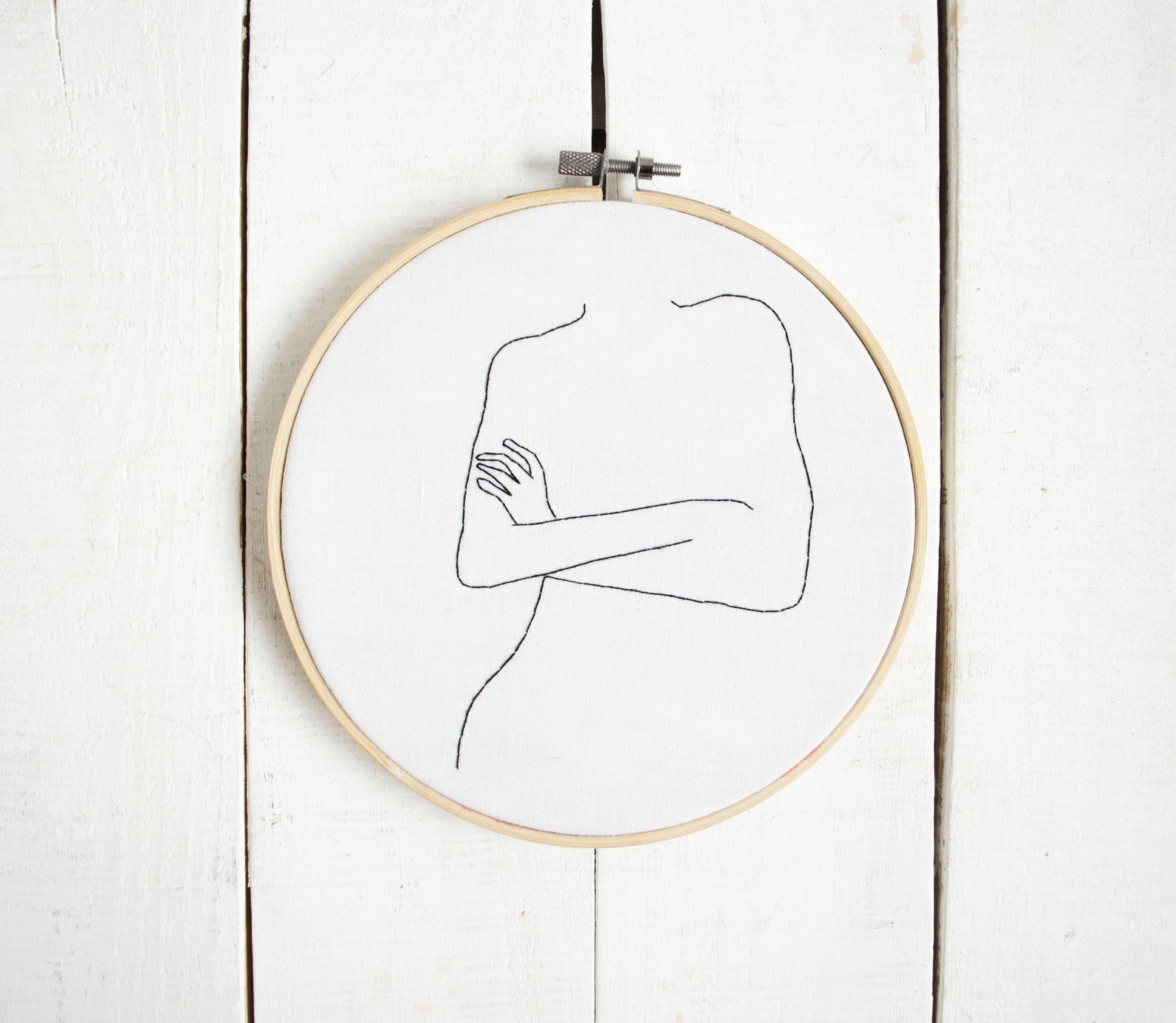 Contemporary Bedroom Decor One Line Drawing Embroidery Hoop - Etsy