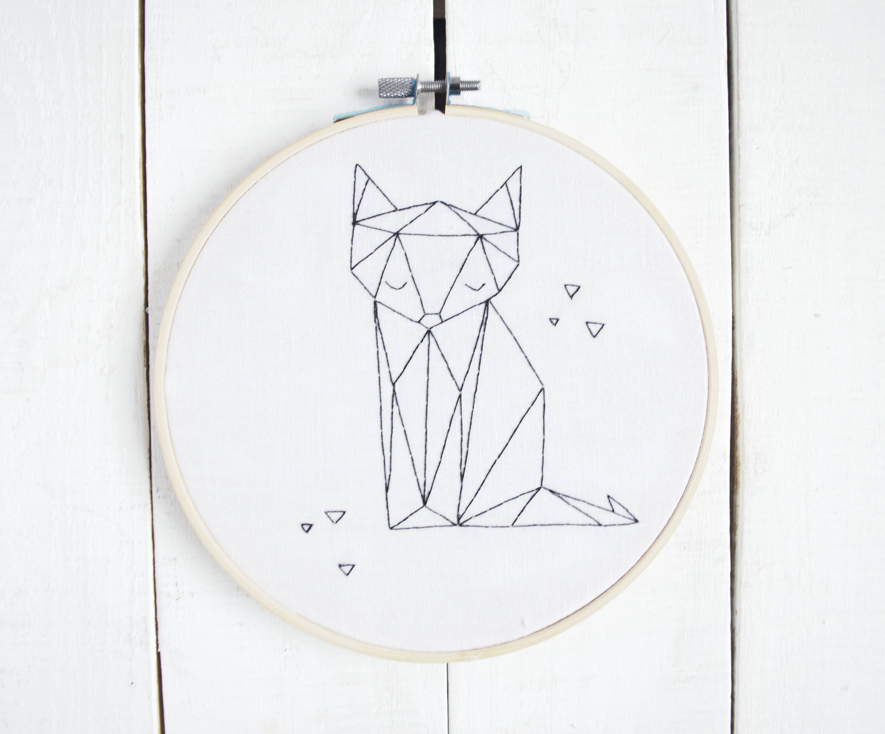 Geometric Fox Wall Art Geometric Animals Embroidery Hoop Art - Etsy