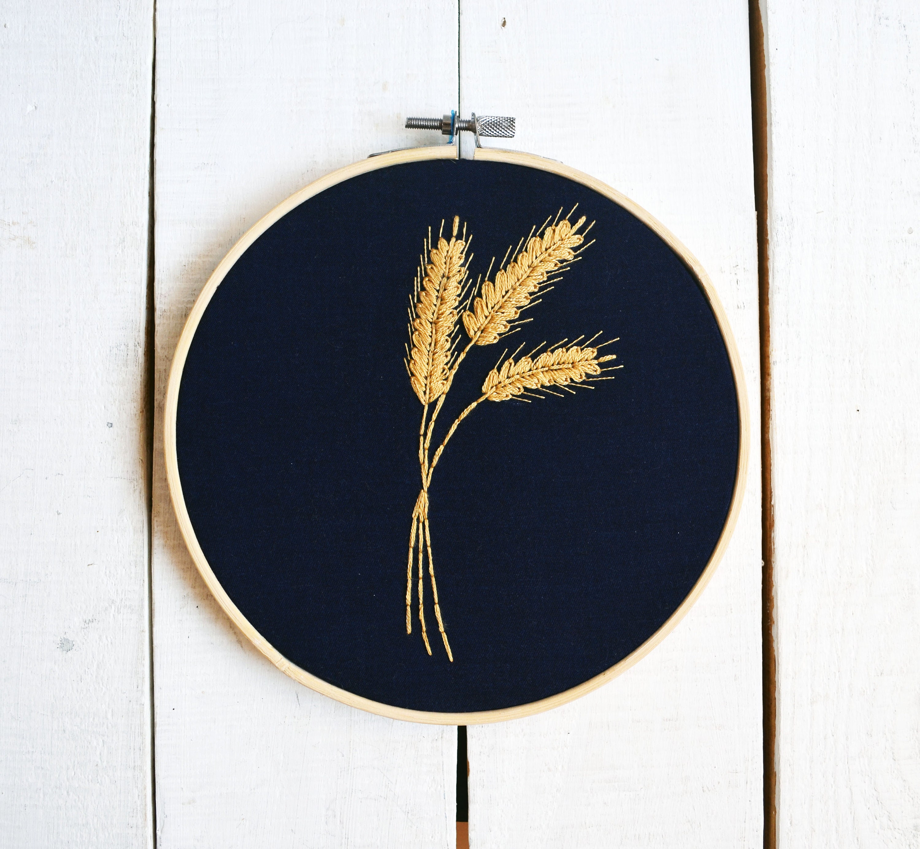 Wheat embroidery hoop art Floral wall hanging Flowers hand | Etsy