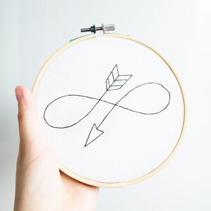 Infinity Arrow Embroidery Hoop Art Symbol Forever Modern Gift of Love ...
