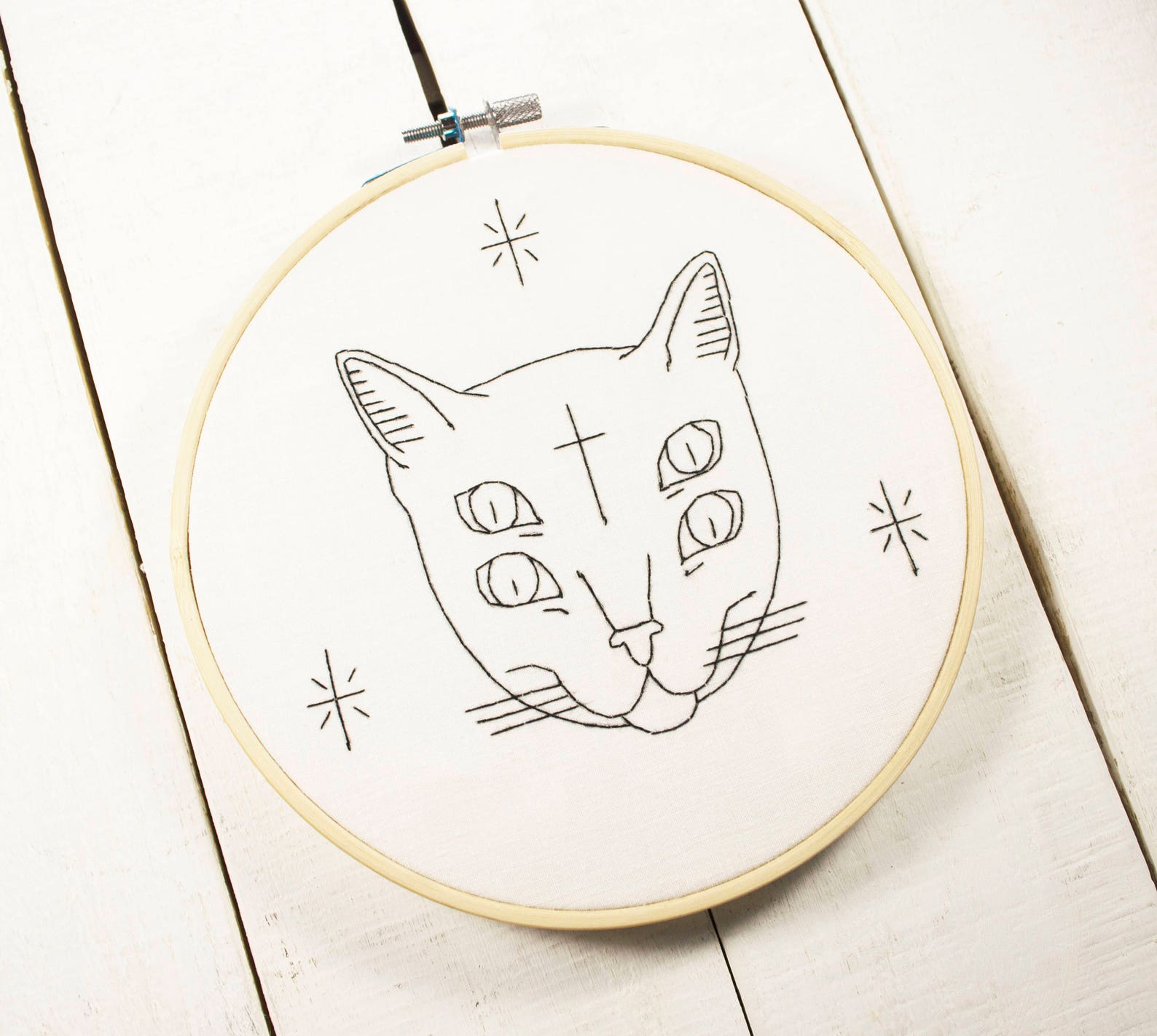 Gothic Cat Embroidery Hoop Art Teen Gifts Tumblr Home Decor - Etsy