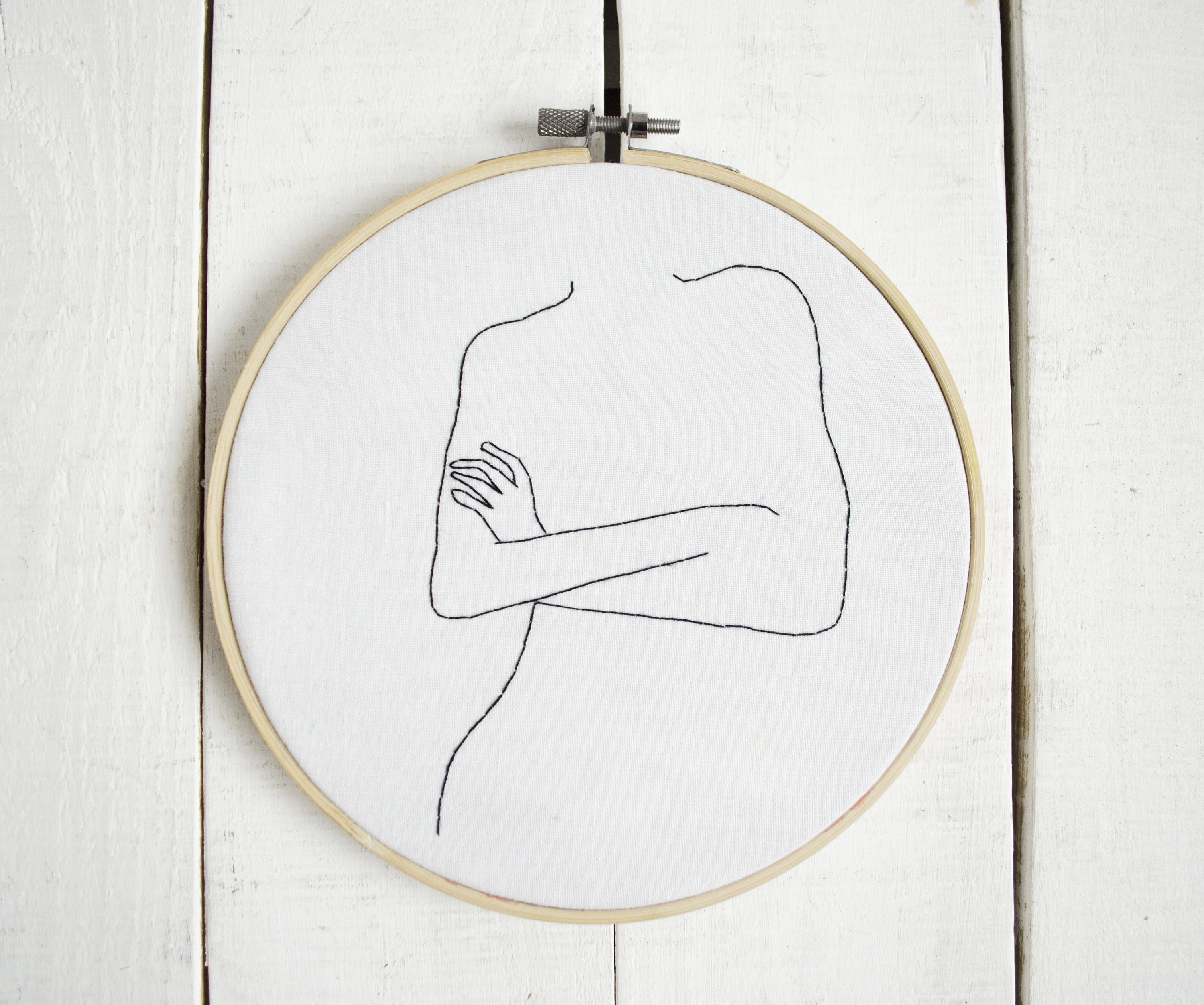 Contemporary Bedroom Decor One Line Drawing Embroidery Hoop - Etsy
