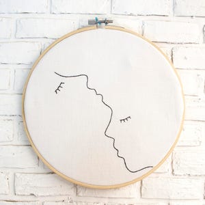 Embroidery Hoop Art One Line Drawing Embroidery Art Nursery Art ...