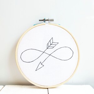 Infinity Arrow Embroidery Hoop Art Symbol Forever Modern Gift of Love ...