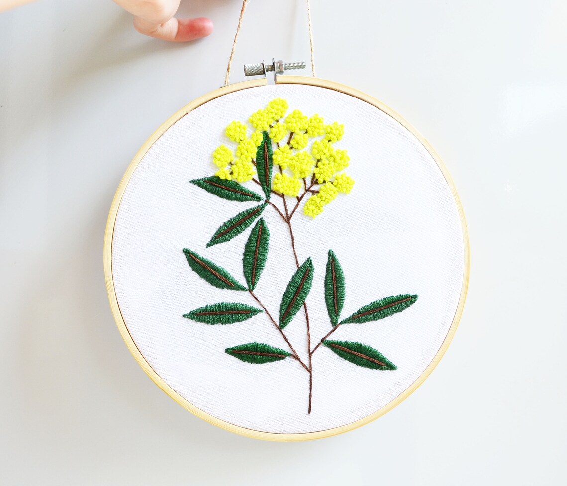 Yellow Flowers Embroidery Hoop Art Floral Hand Embroidered - Etsy