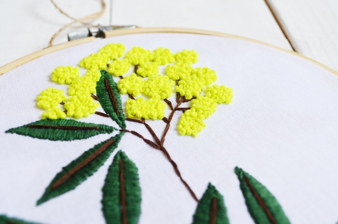 Yellow flowers embroidery hoop art Floral hand embroidered | Etsy