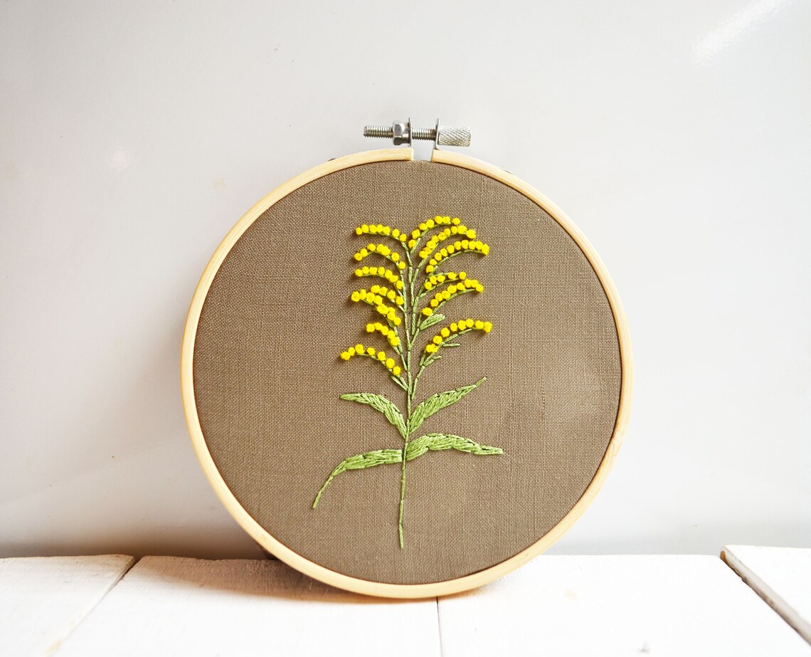 Yellow Flowers Embroidery Hoop Art Floral Hand Stitched Modern - Etsy