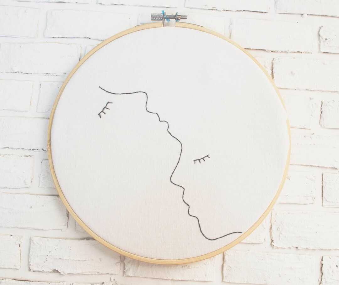 Embroidery Hoop Art One Line Drawing Embroidery Art Nursery Art ...