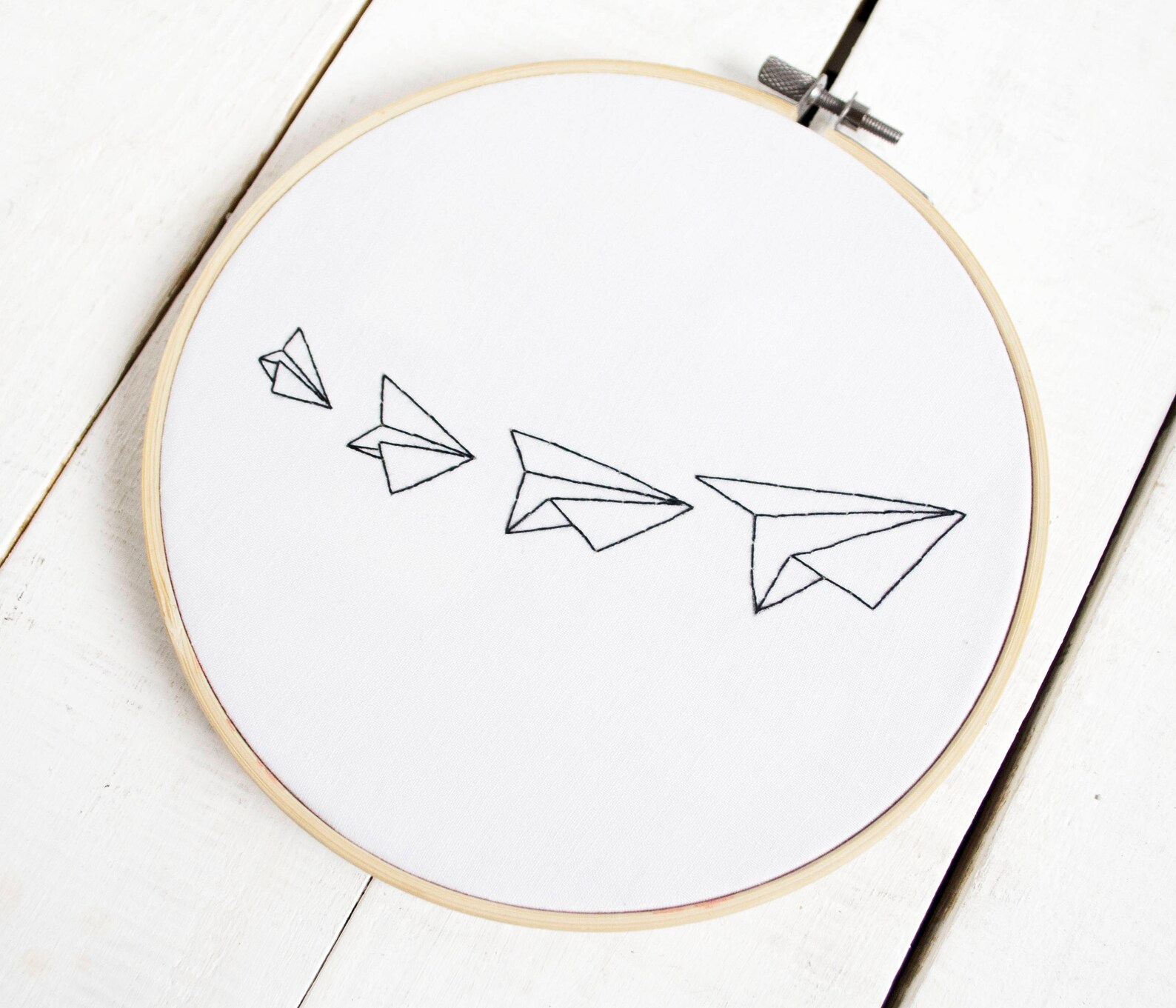 Paper Airplane Home Decor Embroidery Hoop Art Fiber Arts Wall - Etsy