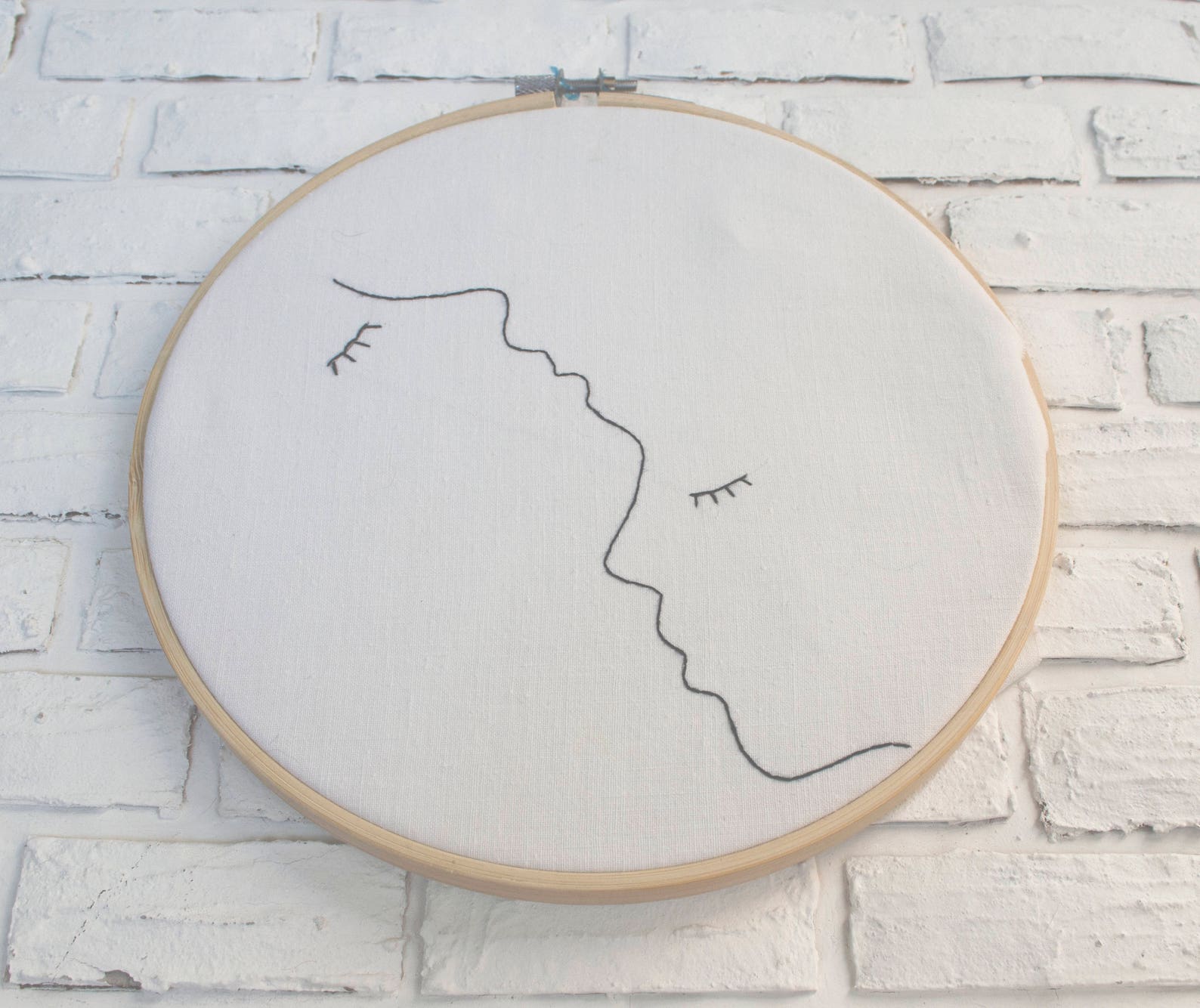 Embroidery Hoop Art One Line Drawing Embroidery Art Nursery | Etsy
