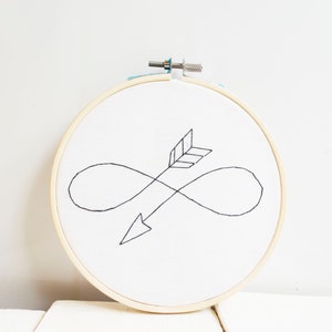 Infinity Arrow Embroidery Hoop Art Symbol Forever Modern Gift of Love ...