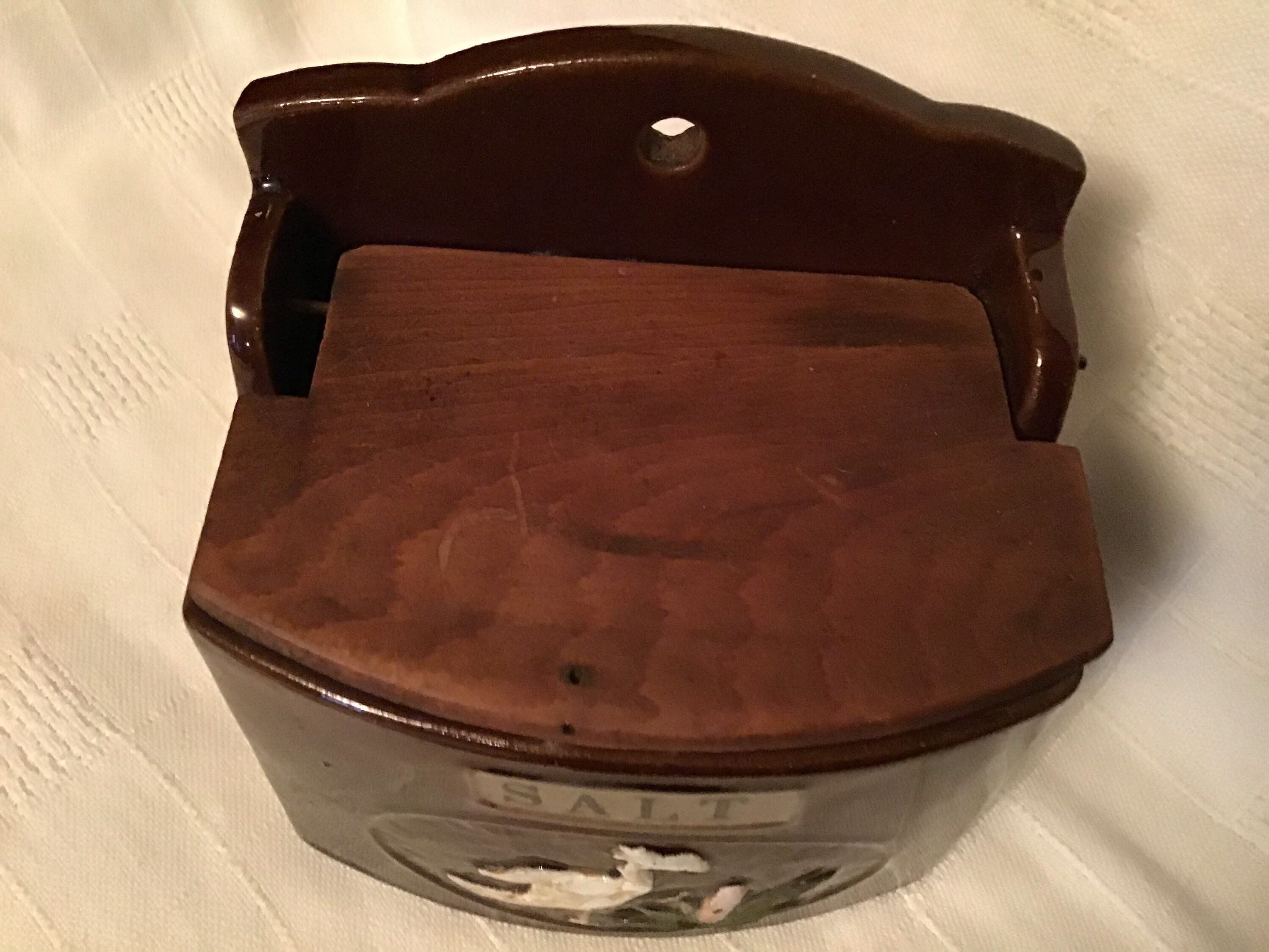 Collectibles Antique Salt Box Redware with Bird Made in Occupied Japan ...