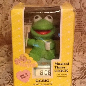 Casio Baby Kermit Musical Timer Clock 1988 Jim Henson's Muppet Babies ...