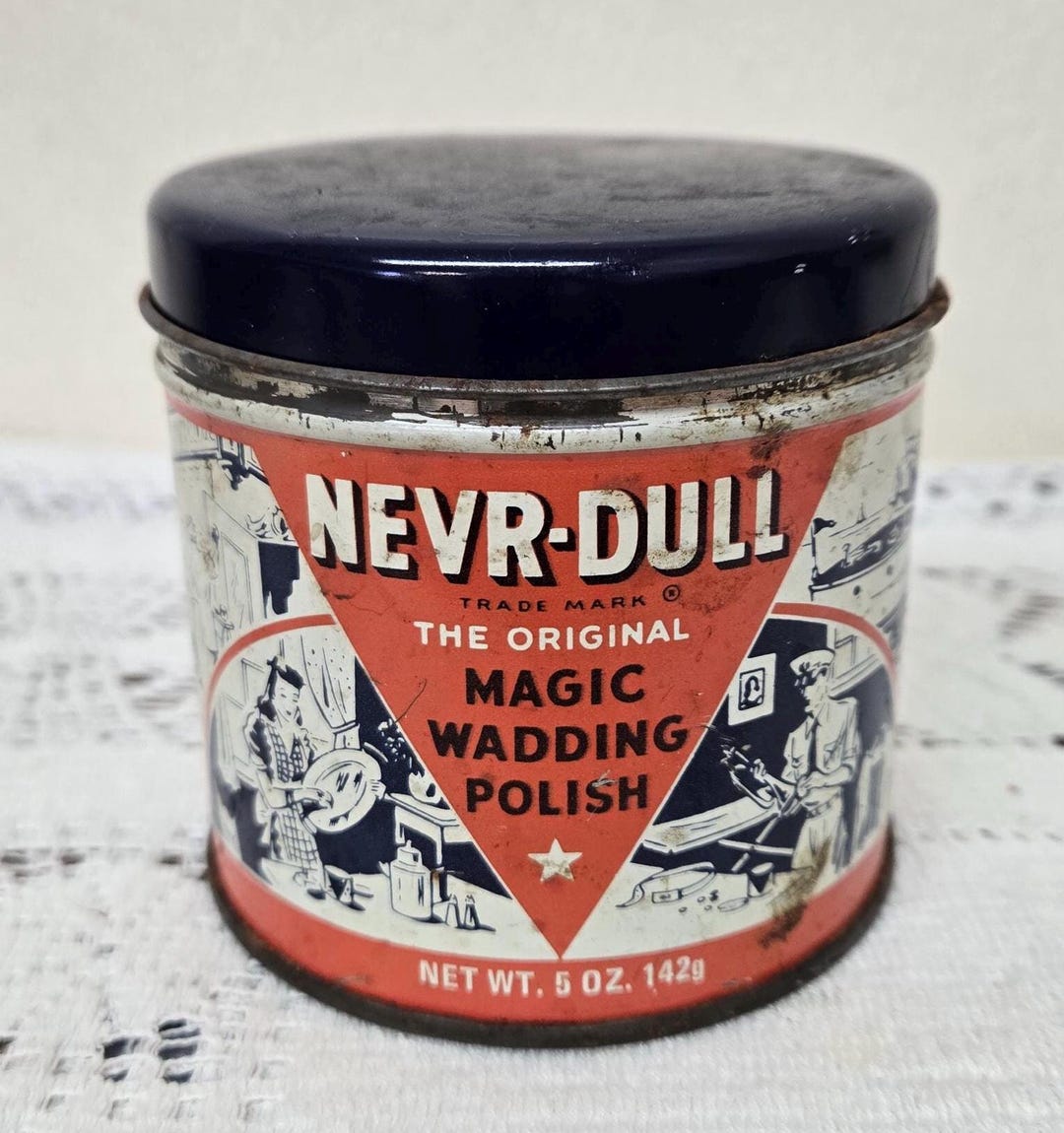 Antique Tin Nevr-dull Magic Wadding Polish Can 1941 General Store - Etsy