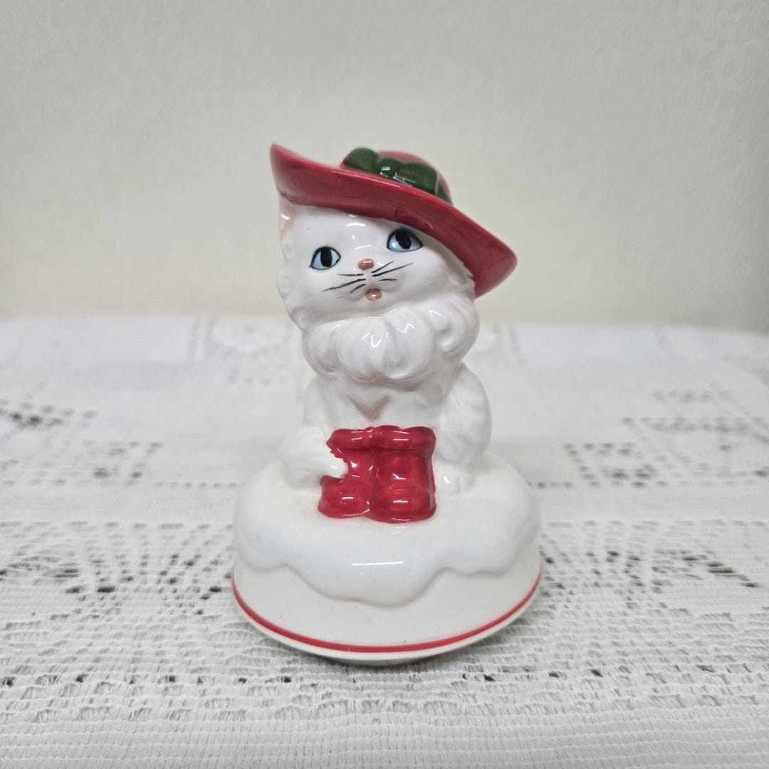 Lefton Cat Musical Figurine Valentine's Day-christmas Decor - Etsy