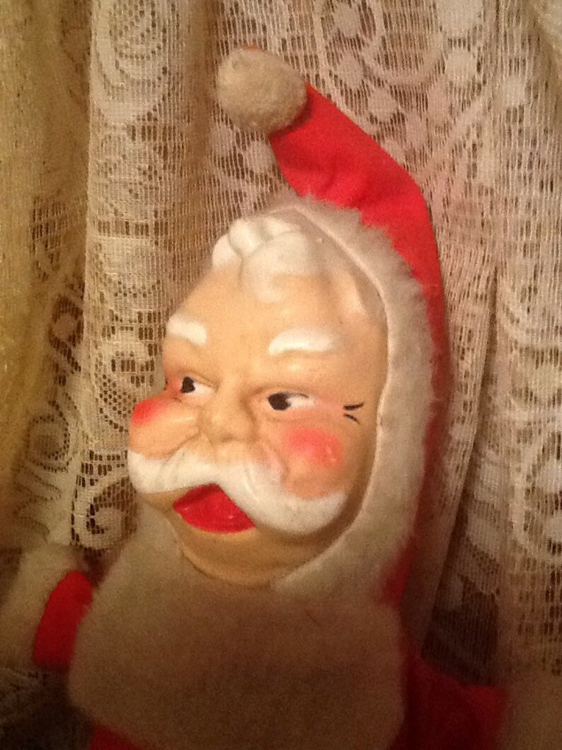 Rushton Santa Doll 1950s W/vinyl Face Retro Christmas Decor - Etsy